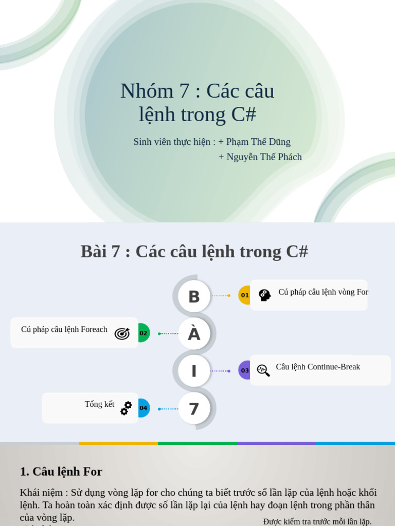 Các Câu Lệnh Trong C# | PDF