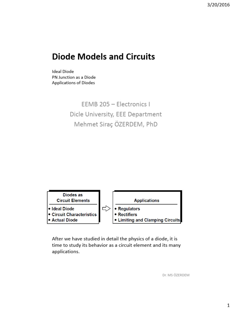Diode Ch3 | PDF | Diode | Electrical Network