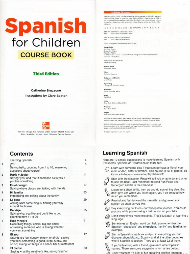 Spanish For Children Course Book | PDF