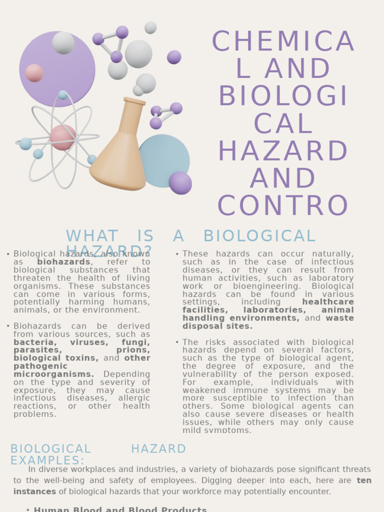 Chemical and Biological Hazard and Control | PDF | Personal Protective ...