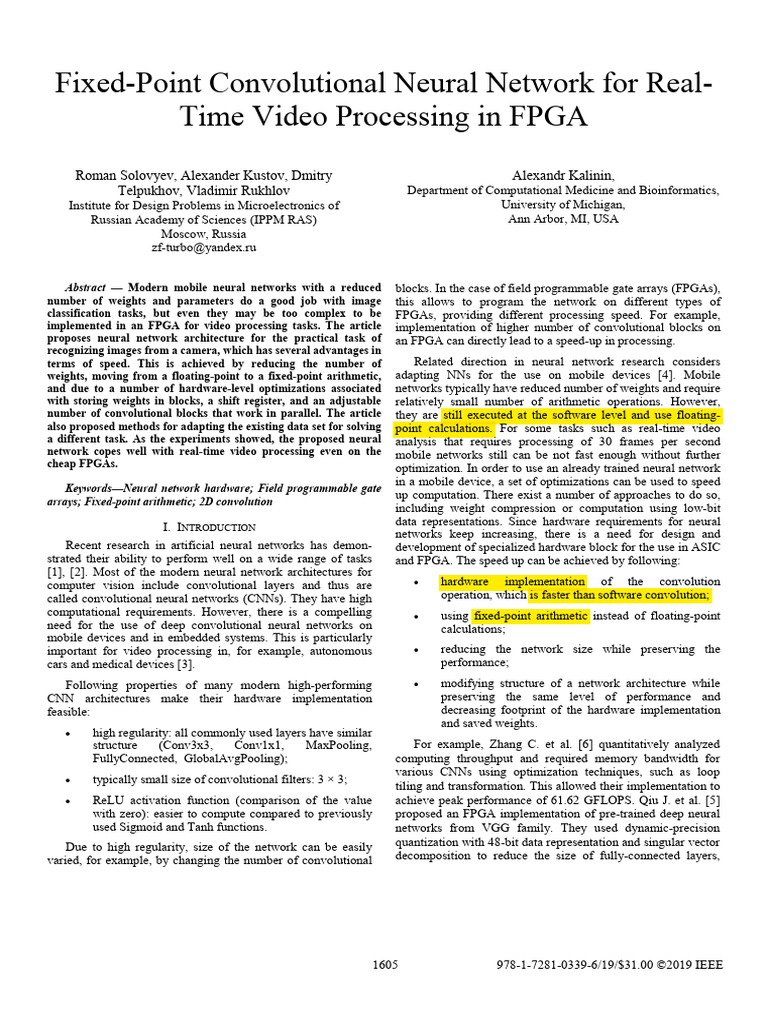 Fixed-Point CNN For FPGA | PDF | Artificial Neural Network | Field Programmable Gate Array