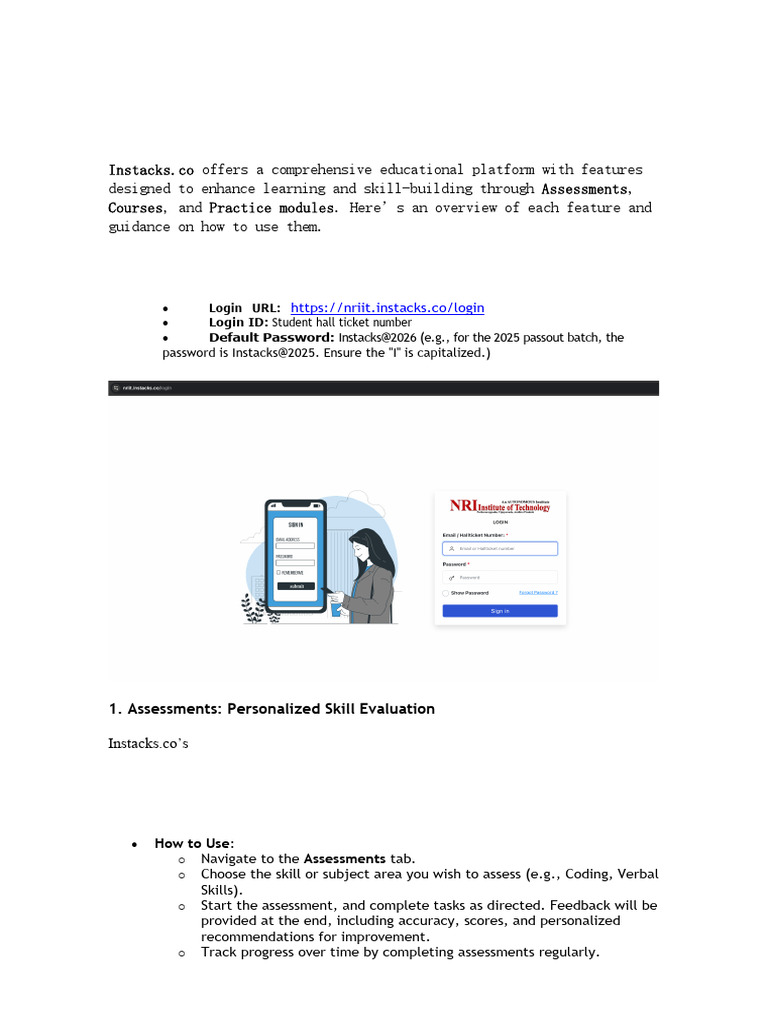 Instacks Student Guide | PDF | Password | Communication