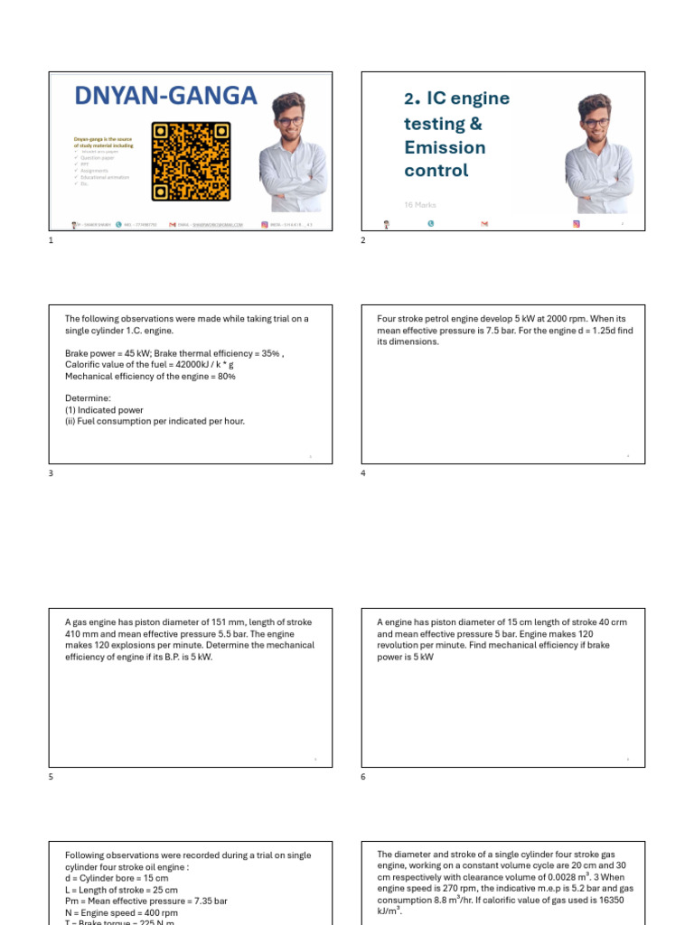 IC Engine Testing and Emission Control 16 Marks | PDF | Engines ...