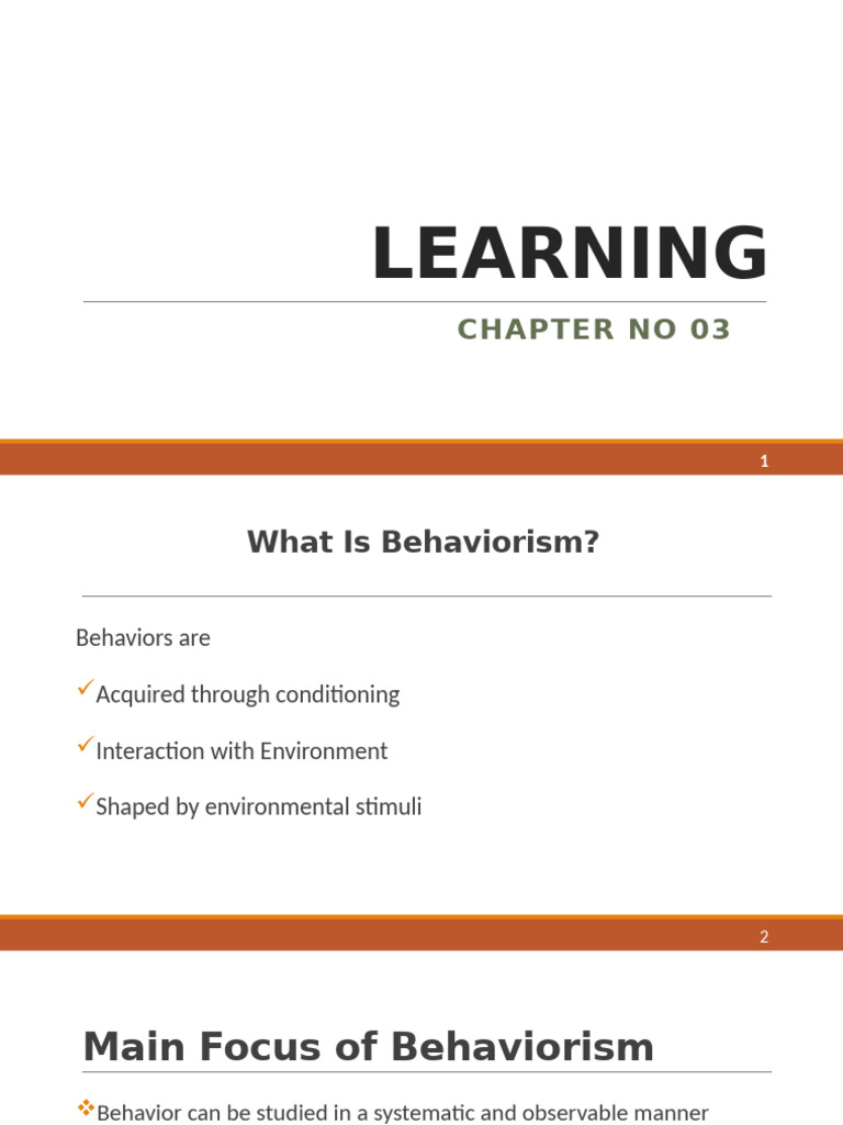 Lecture No 03 Learning | PDF | Classical Conditioning | Reinforcement Lecture No 03 Learning | PDF | Classical Conditioning | Reinforcement