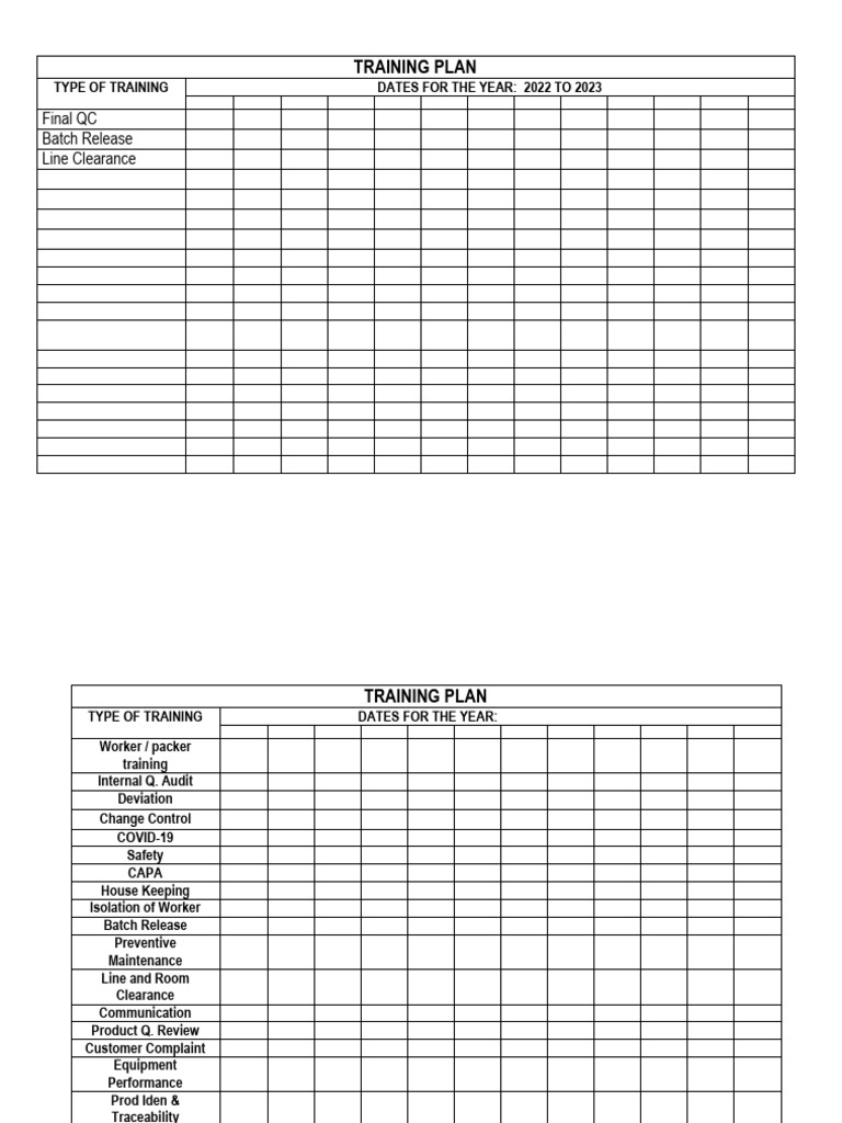 Trainign Plan | PDF