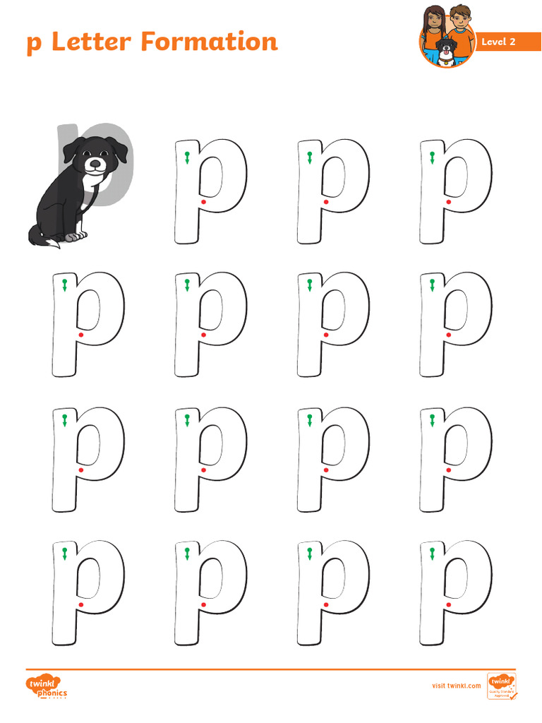 P' Letter Formation Activity Sheet | PDF