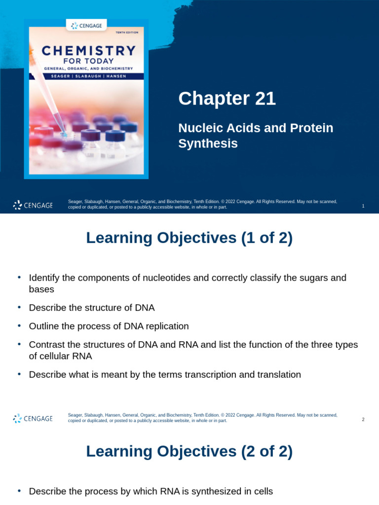 Seager 10e Ch21 PowerPoint | PDF | Rna | Dna Replication