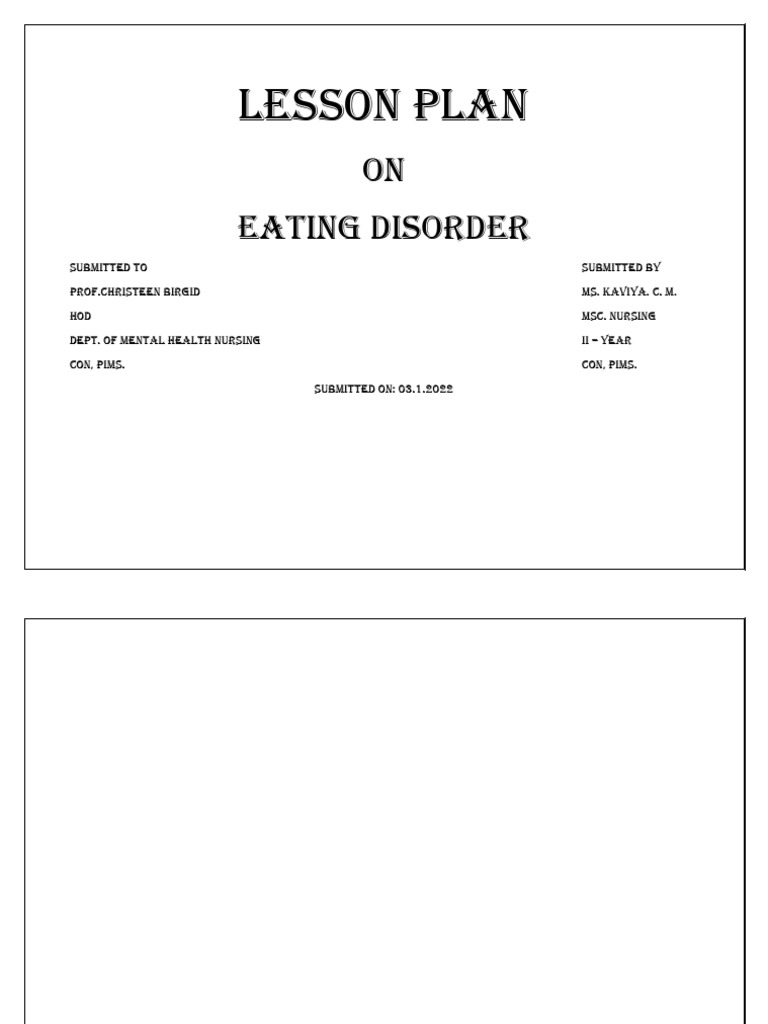 Eating Disorder | PDF | Anorexia Nervosa | Mental Disorder