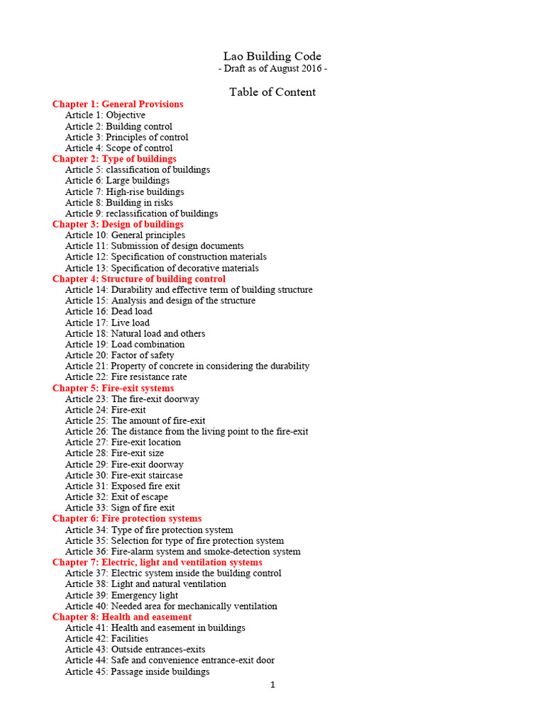 Lao Building Code Overview 2016 | PDF | Structural Load | Stairs