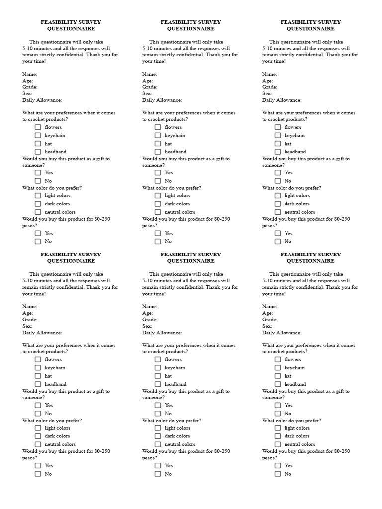 Crochet Product Preference Survey | PDF