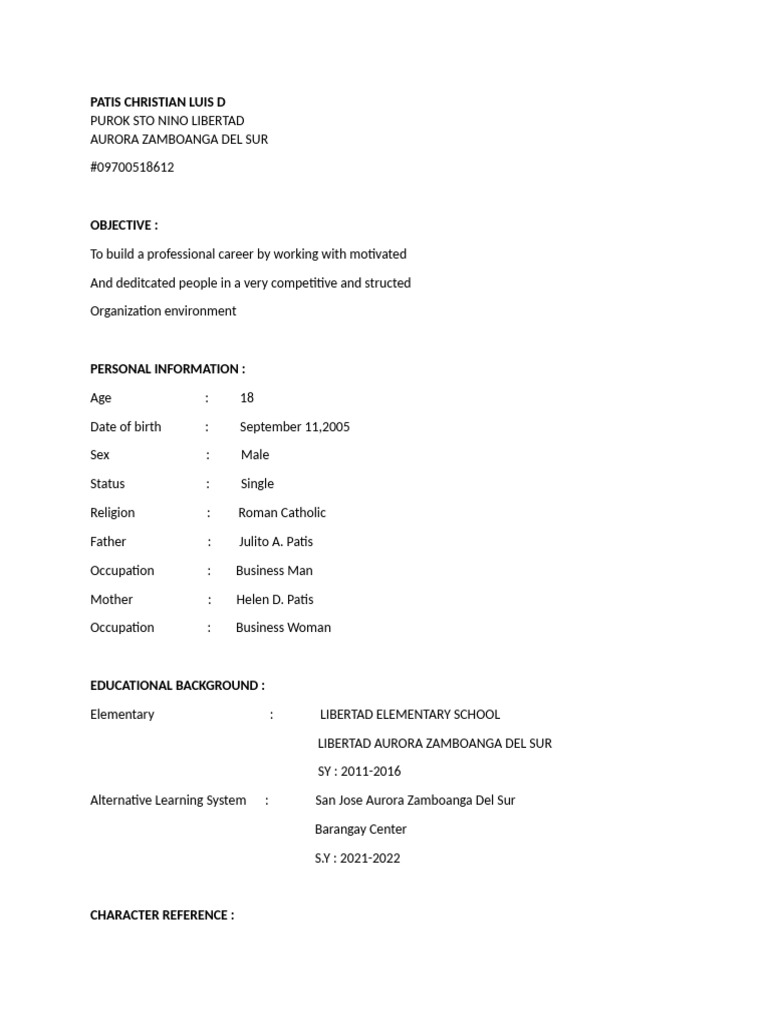 Young Job Seeker's Profile | PDF