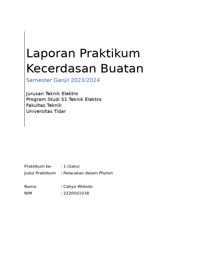 Praktikum AI: Pelacakan Python | PDF