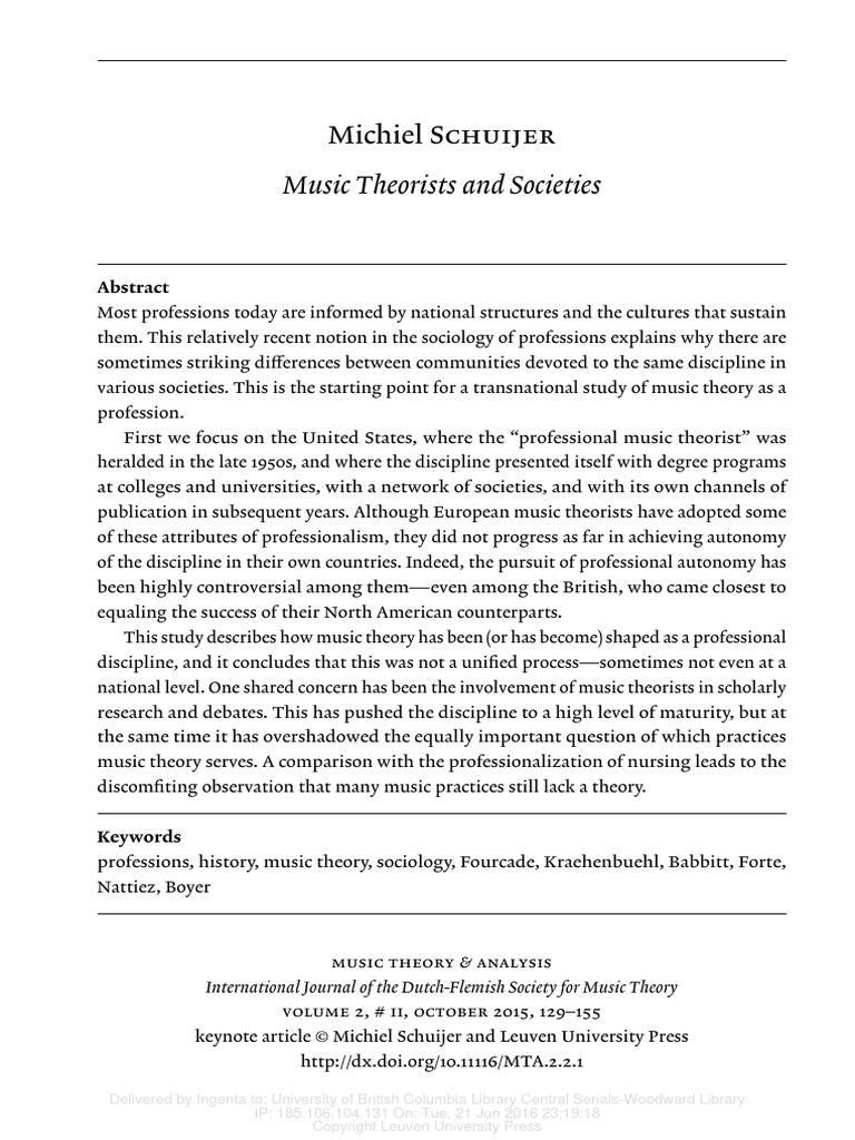 Music Theorists and Societies | PDF | Music Theory | Theory