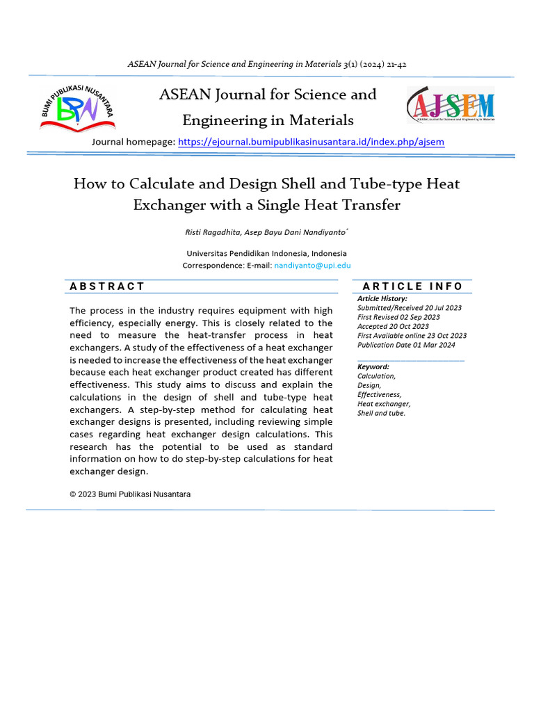 ASEAN Journal For Science and Engineering in Materials: Article Info | PDF | Pipe (Fluid ...