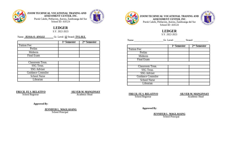 LEDGERS | PDF | Educational Stages | Vocational Education