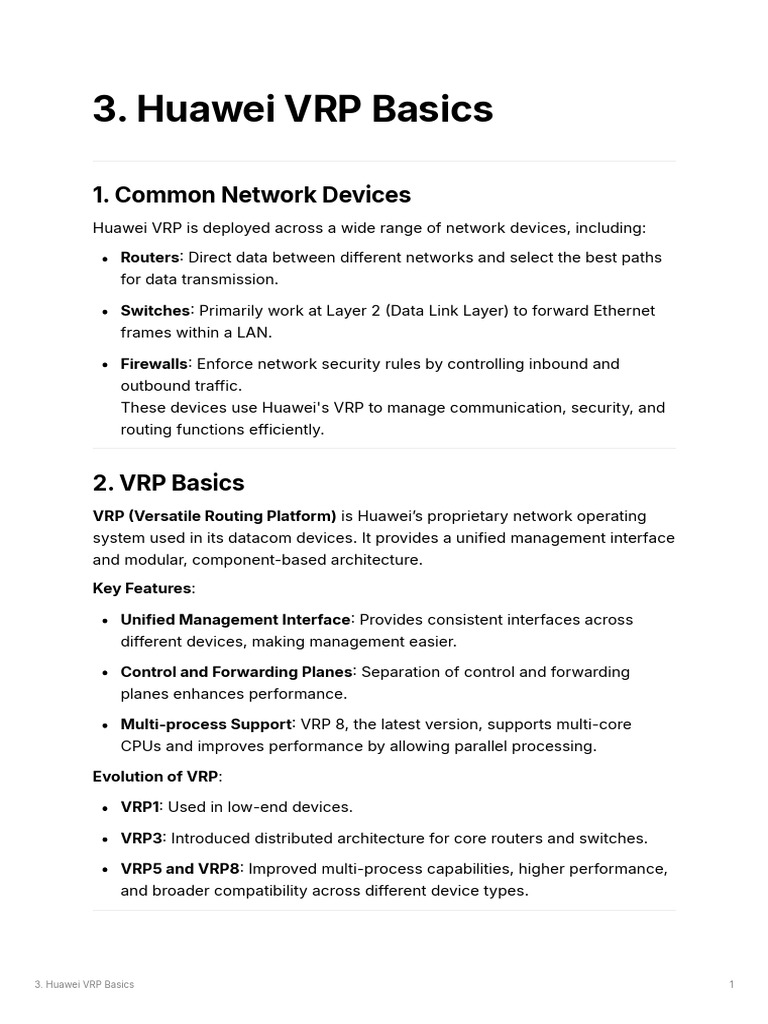 Huawei Vrp Basics Pdf Computer Network Command Line Interface