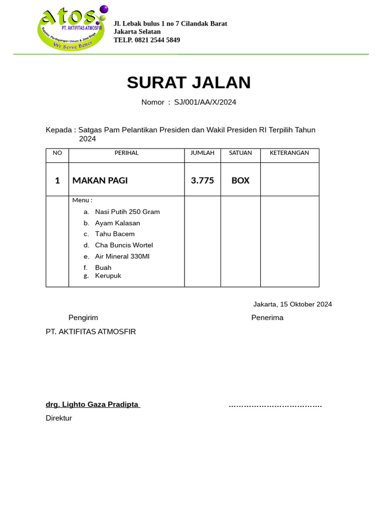 Surat Jalan Fix | PDF