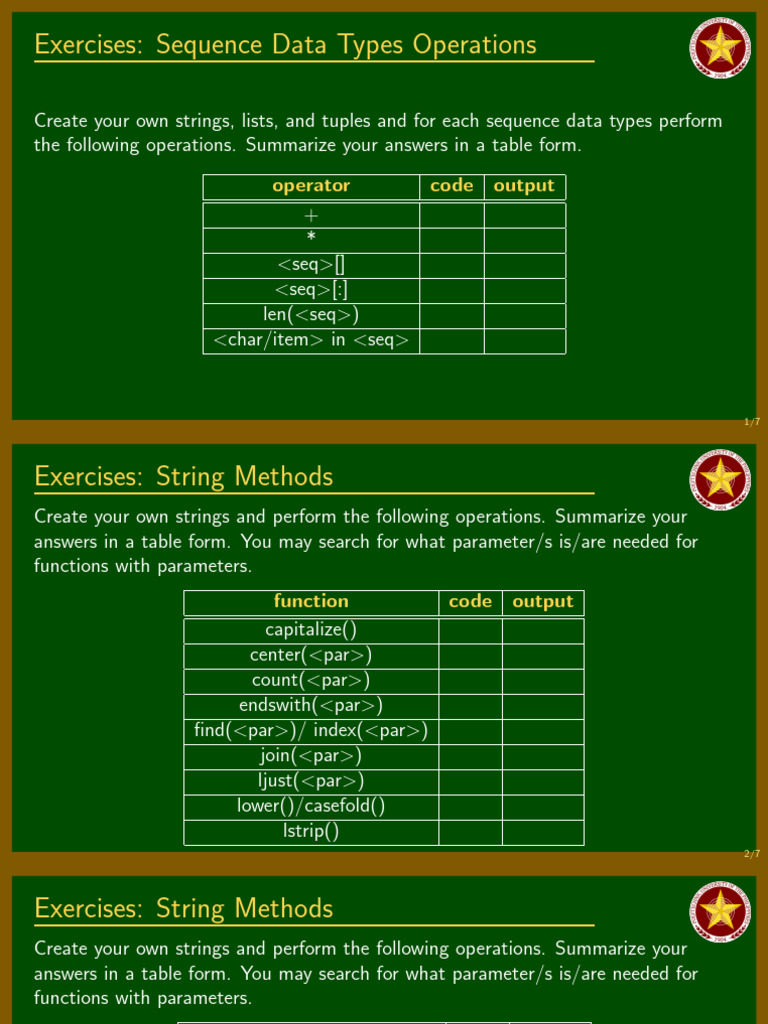 Exercise | PDF | Parameter (Computer Programming) | String (Computer ...
