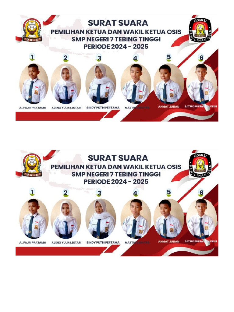 Surat Suara Pilketos 1 Download | PDF