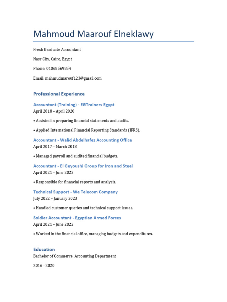 Mahmoud Maarouf CV ATS | PDF Mahmoud Maarouf CV ATS | PDF