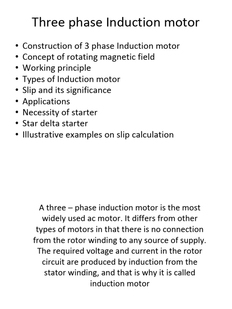 Three Phase Induction Motor - PPT | PDF