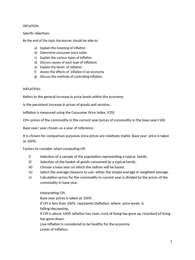 INFLATION | PDF | Cost Of Living | Inflation