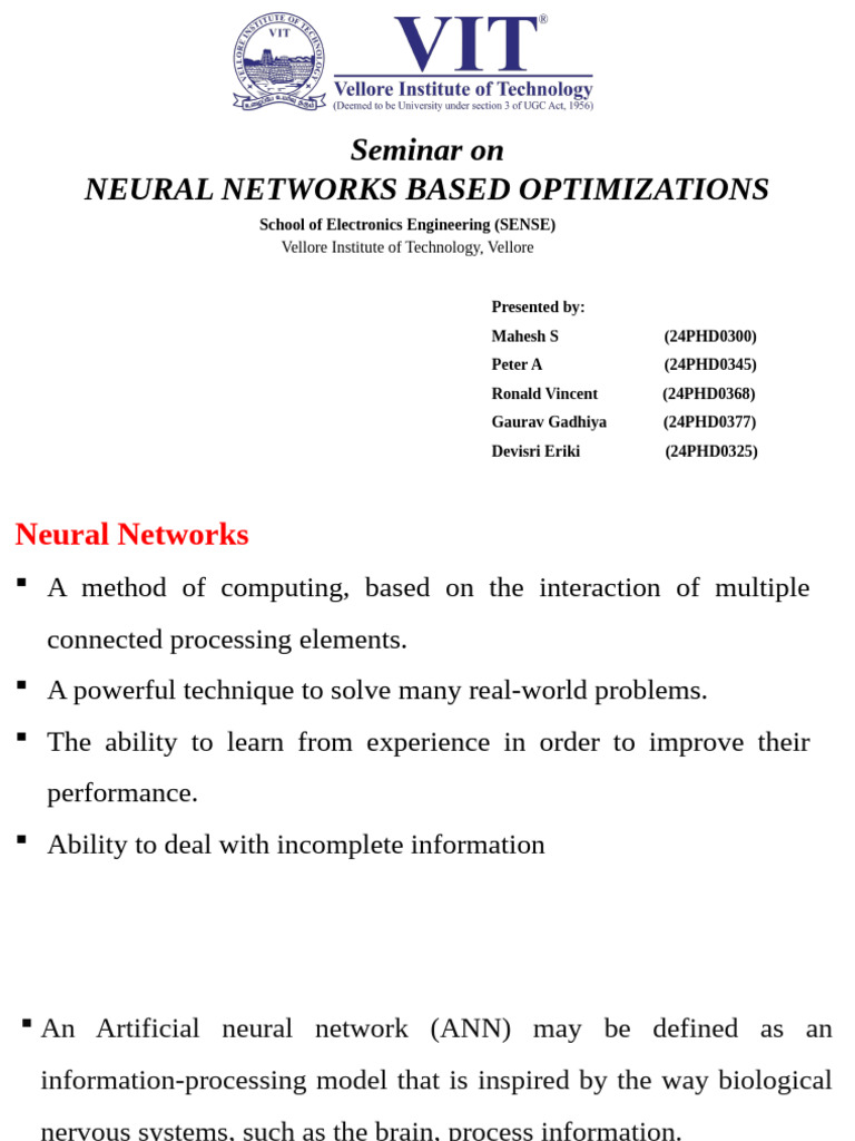 Neural Network - Optimization DRAFT 3.11 | PDF | Artificial Neural Network | Mean Squared Error