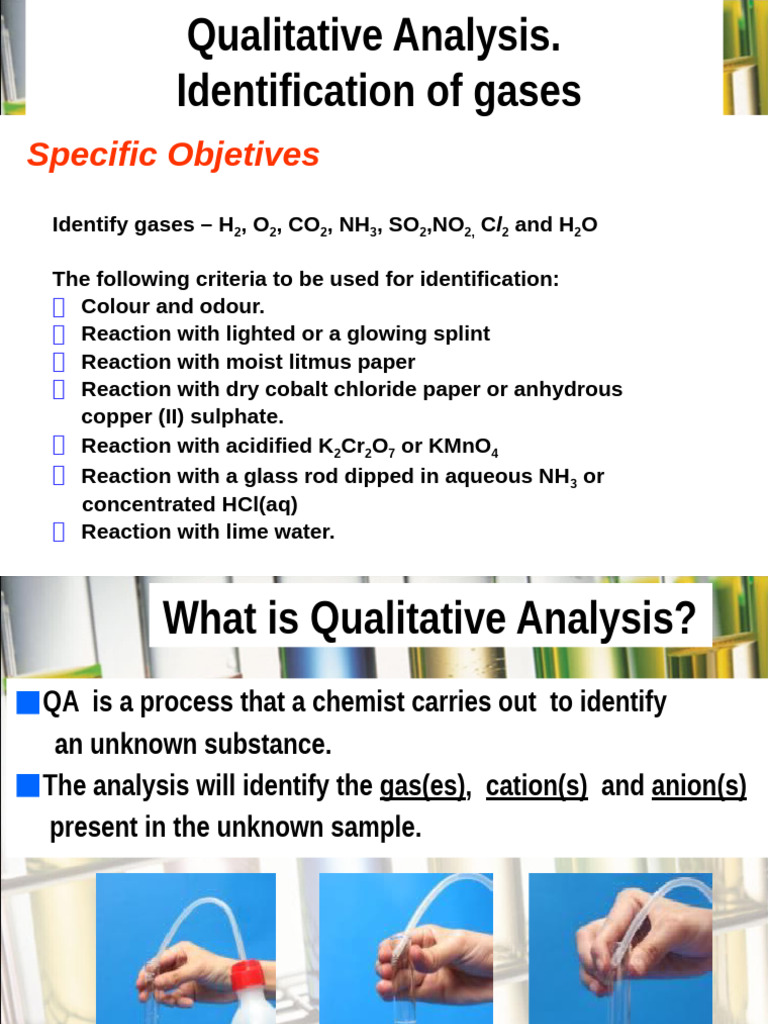 13.1 (C) GASES - Qualitative Analysis | PDF | Ammonia | Combustion