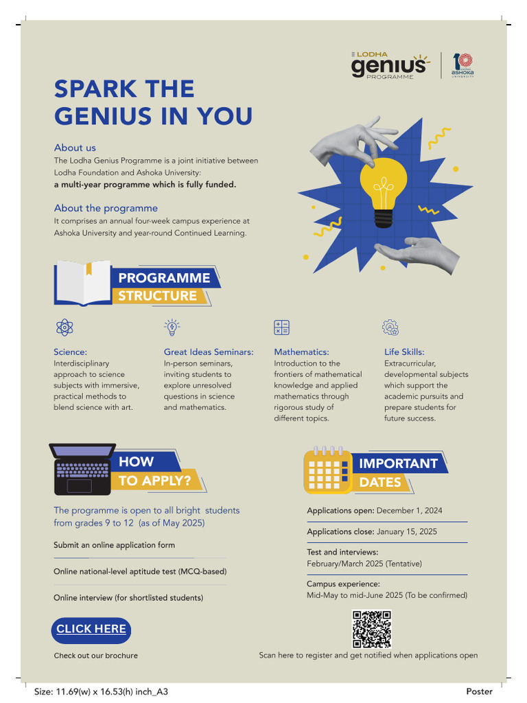 Lodha Genius Programme Poster 2025 English PDF | PDF