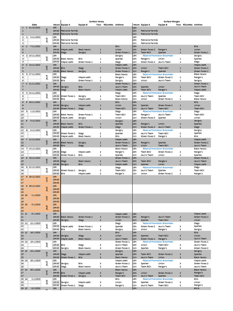 Calendrier 2022-2023 202230 | PDF