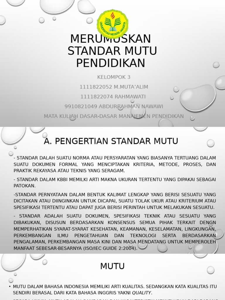 Standar Mutu Pendidikan - Final | PDF