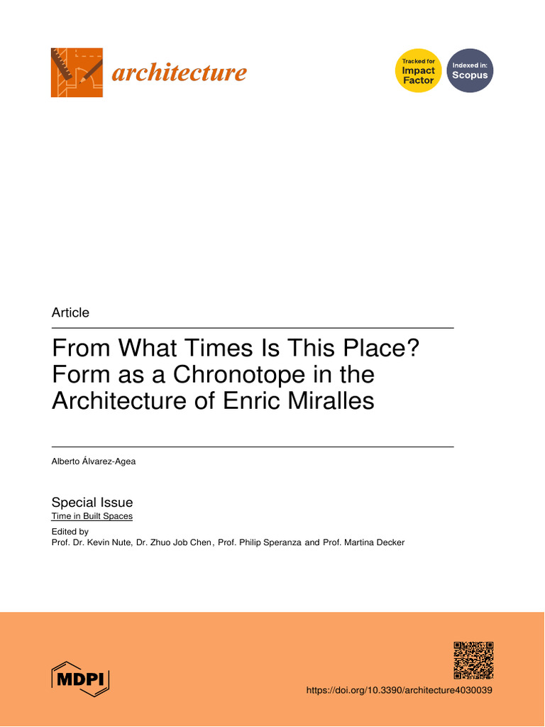 Chronotope in Enric Miralles' Architecture | PDF | Time | Reality