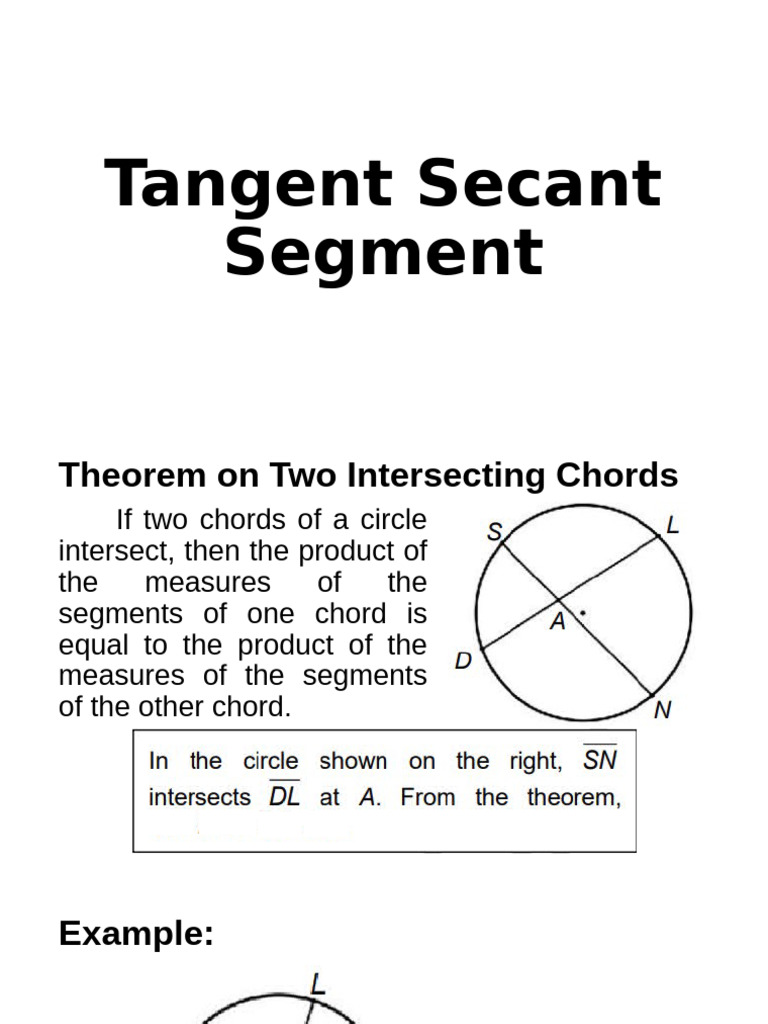 Tangent Secant Segment | PDF