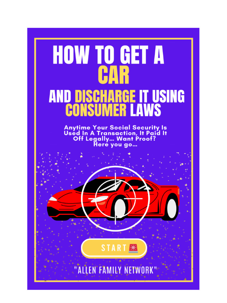 How To Get A Car and Discharge It Using Consumer Laws Digital Book ...