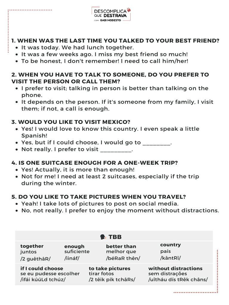 (DQD) Basic - Conversation Practice | PDF