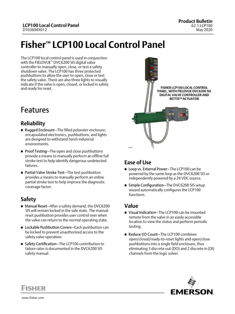 Product Bulletin Fisher Lcp100 Local Control Panel en 125542 | PDF ...