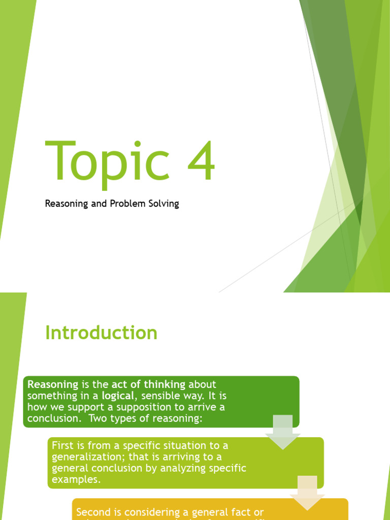 Lesson 4 - Reasoning and Problem Solving | PDF | Sequence | Deductive ...