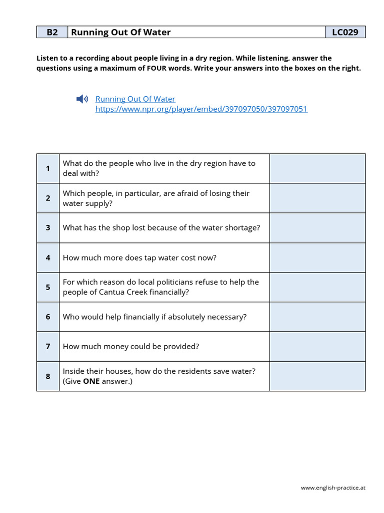 B22-Gfl-Running Out of Water | PDF | Water | Poverty