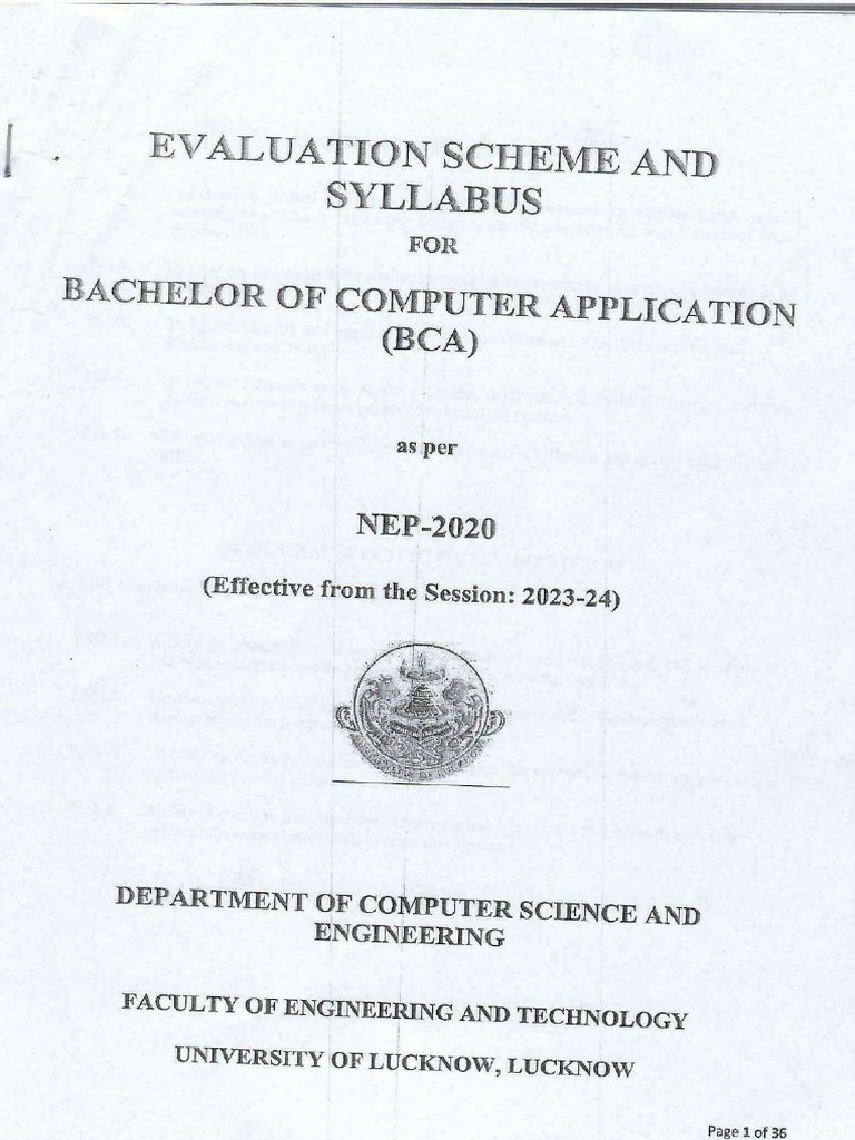 BCA NEP SYLLABUS-1efe | PDF