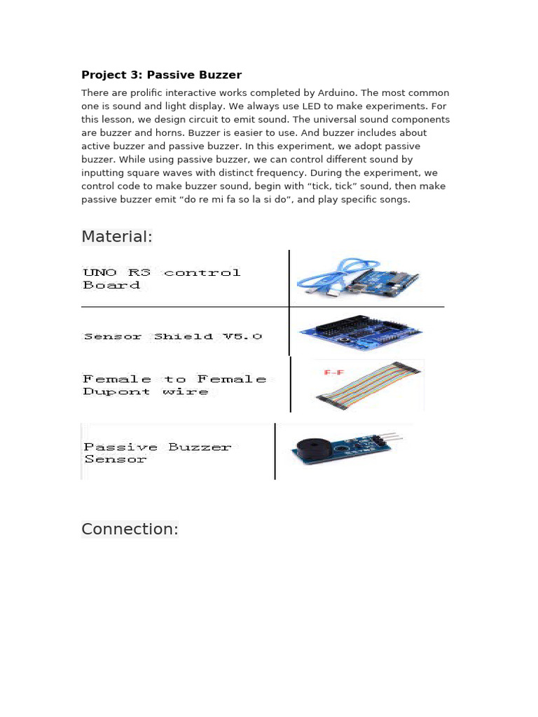 Project 3 Passive Buzzer | PDF | Electrical Engineering | Electronics