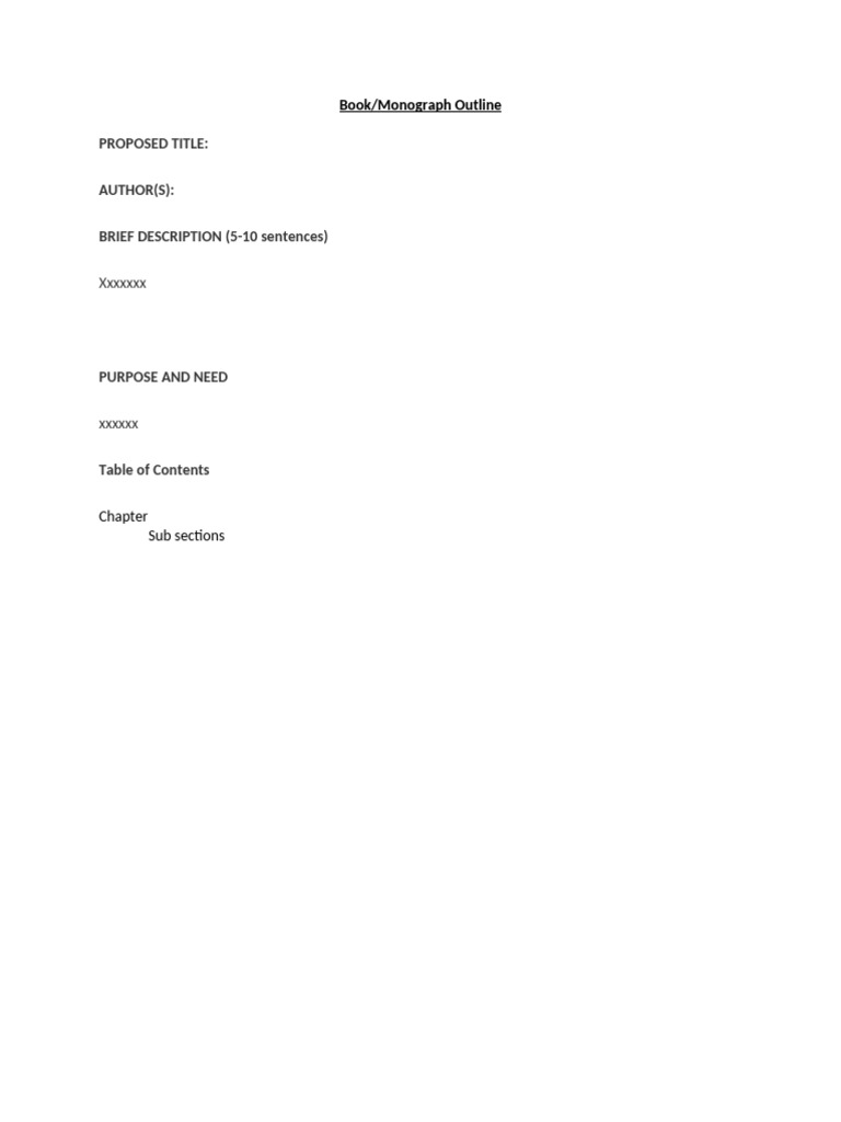 Monograph Outline Template | PDF