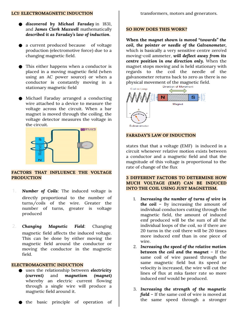 Physics Reviewer 1 | PDF | Electromagnetic Induction | Magnetic Field