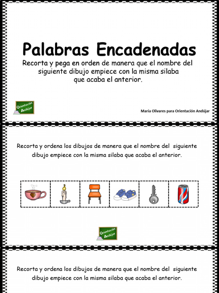 Actividad de palabras encadenadas para niños | PDF