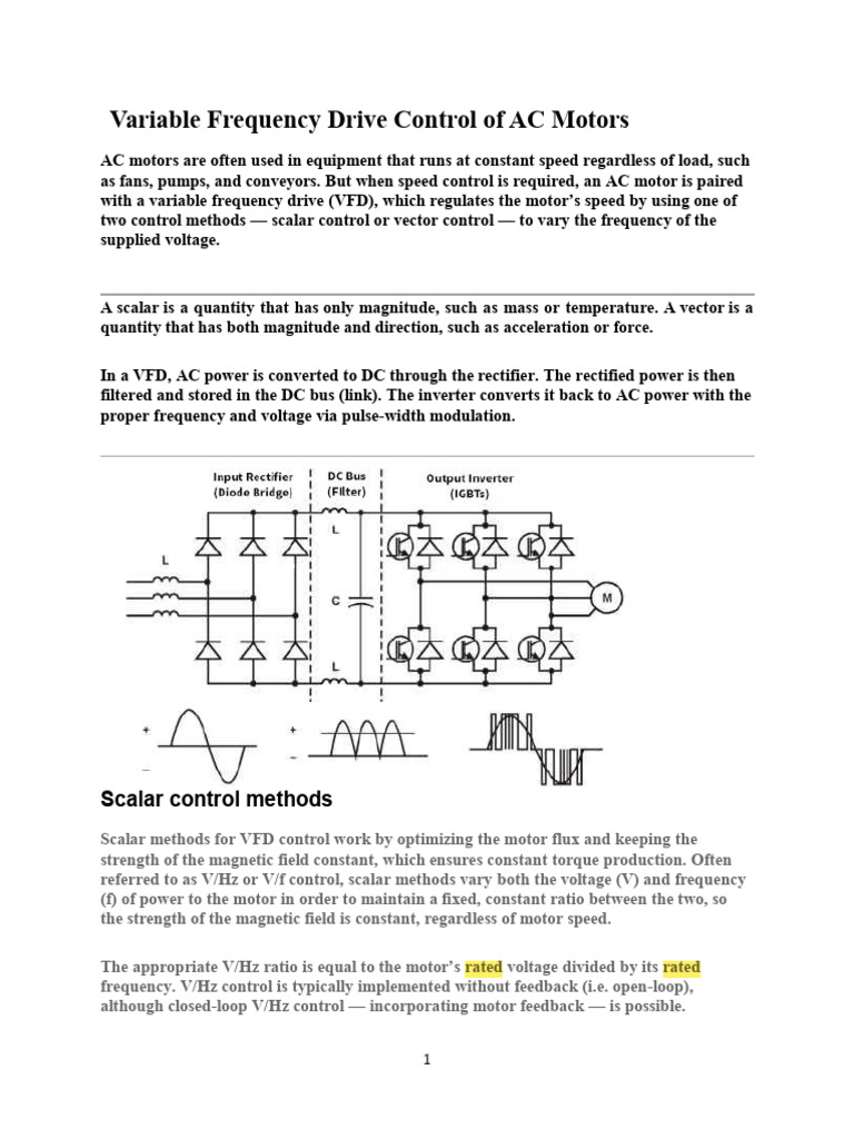 Variable Frequency Drive Control of AC Motors | PDF | Electric Motor ...