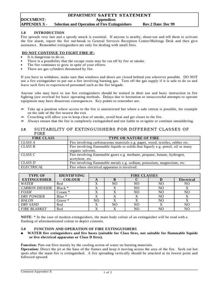 Guide To Fire Extinguisher Use Selection | PDF | Fires | Chemical ...