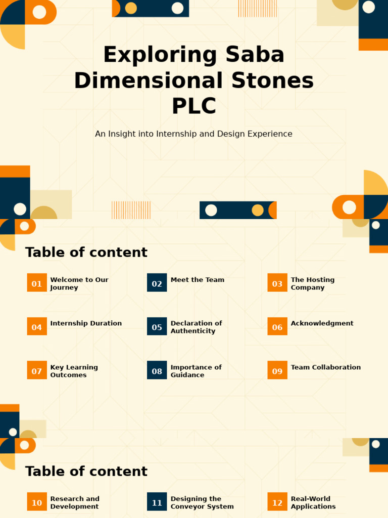 Internship Insights at Saba Stones PLC | PDF | Engineering | Collaboration