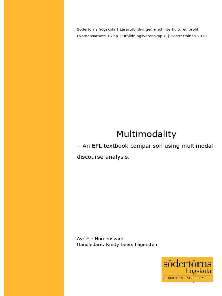 Multimodality - An EFL Textbook Comparison Using Multimodal Discourse ...