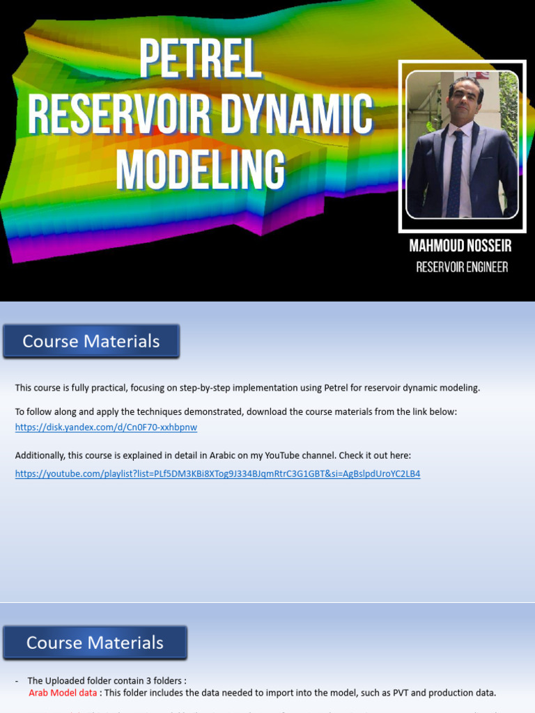 Petrel Reservoir Dynamic Modeling Course | PDF | Computer File | Petroleum Reservoir