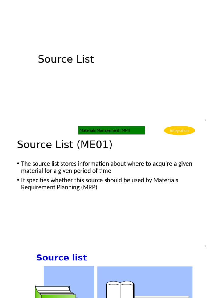 Lesson 2- SAP MASter Data - Source List | PDF