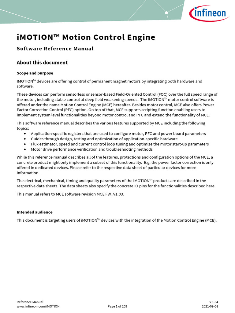 Infineon MCESW RM UserManual v01 34 en | PDF | Electric Motor ...
